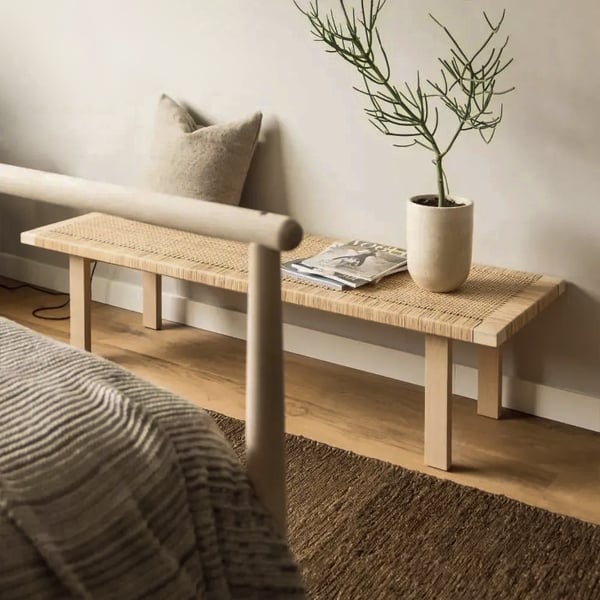 Japandi Innovative Woven Rattan Entryway Bench in Natural – Furnifure.com